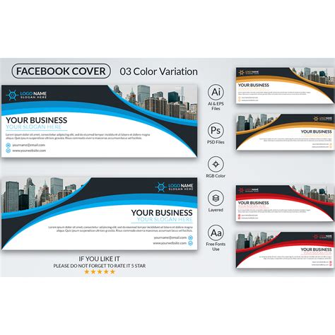 Modern Facebook Cover Design Template MasterBundles