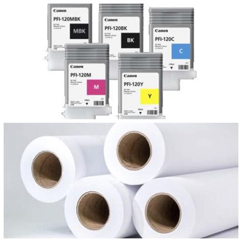 Canon Imageprograf Tm 300 Series Mega Ink And Paper Bundle Mbk Pbk C M Y 130ml Design Supply