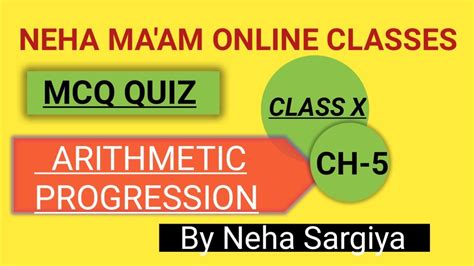 Mcq Quiz Arithmetic Progression Class X Chapter 5 How To Attempt Multiple Choice