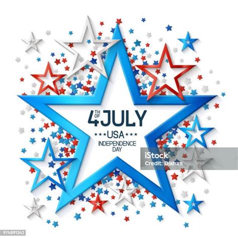 Fourth Of July Background With Star Stock Illustration Download Image