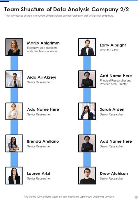 Proposal For Data Analysis In Research Project Team Structure Of Data Analysis Company One Pager