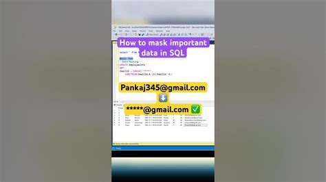 How To Mask Important Data In Sql Shorts Coding Sql Sqlqueries Programming Youtube