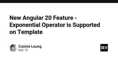 Exponential Operator Is Supported On Template Dev Community