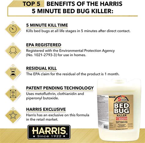 Harris 5 Minute Bed Bug Killer 5 Gallon Commercial Size Pf Harris