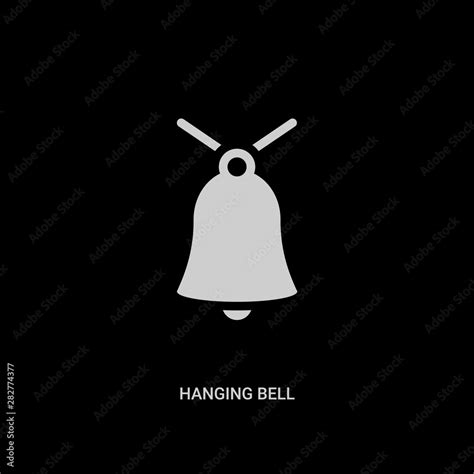 White Hanging Bell Vector Icon On Black Background Modern Flat Hanging Bell From Tools And