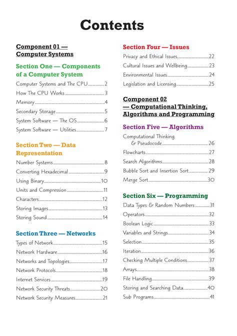 Gcse Computer Science Ocr Knowledge Organiser Cgp Books