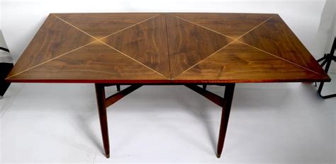Console Flip Top Dining Table By Parzinger With Brass String Inlay For