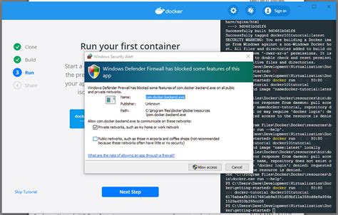 Windows Defender Firewall Has Blocked Some Features Of This App Docker Desktop Docker