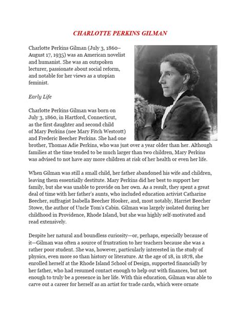 Charlotte Perkins Gilman Pdf Charlotte Perkins Gilman The Yellow
