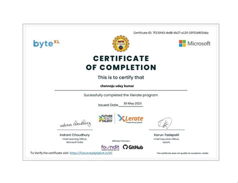 My New Certificate Uday Kumar Chennoju