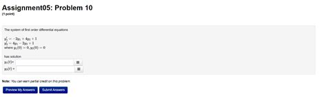 Solved Assignment05 Problem 10 1 Point The System Of
