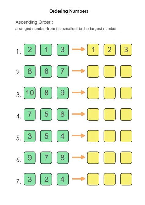 Ordering Number Ascending Worksheet Math Worksheet Kindergarten