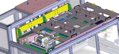 industrial 3d model automatic locking latch module lift tray unit