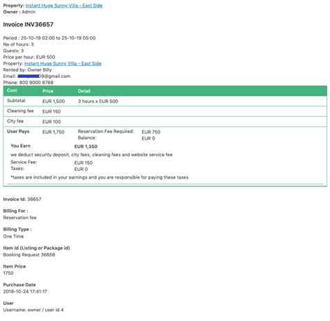Invoices User Dashboard Wp Rentals Help