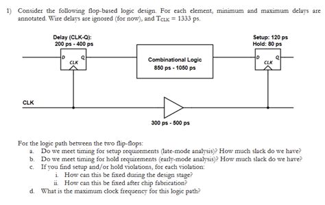 Solved Consider The Following Flop Based Logic Design For