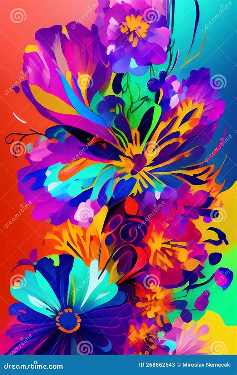 Abstract Floral Design Generative Ai Illustration Stock Illustration Illustration Of Abstract