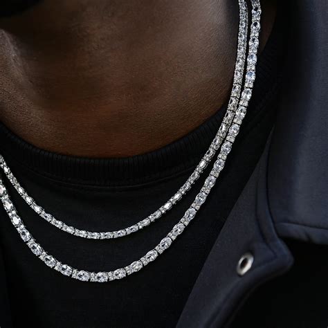 3mm 5mm Diamond Mixed Oval Cut Tennis Chain Bundle The Gld Shop