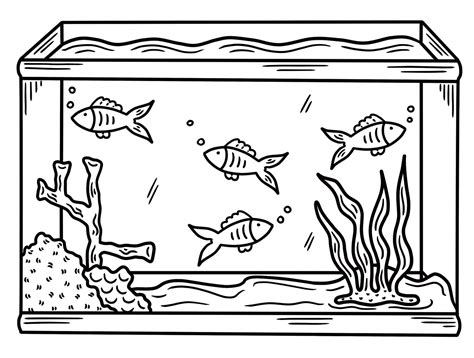 Aquarium Clipart Black And White