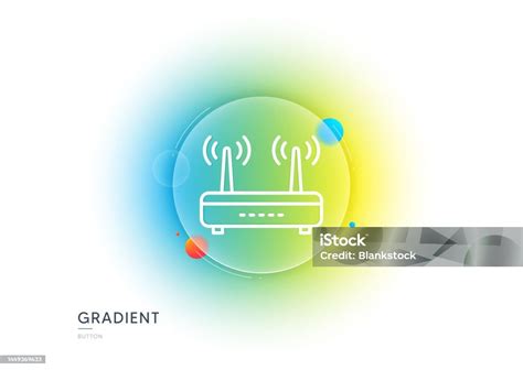 와이파이 라우터 라인 아이콘 컴퓨터 구성 요소 기호입니다 인터넷 기호입니다 그라디언트 흐림 단추입니다 벡터 0명에 대한 스톡