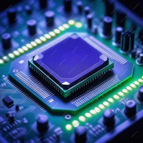 Premium Photo Integrated Microchip Circuit Board For Server Central Computer Processor