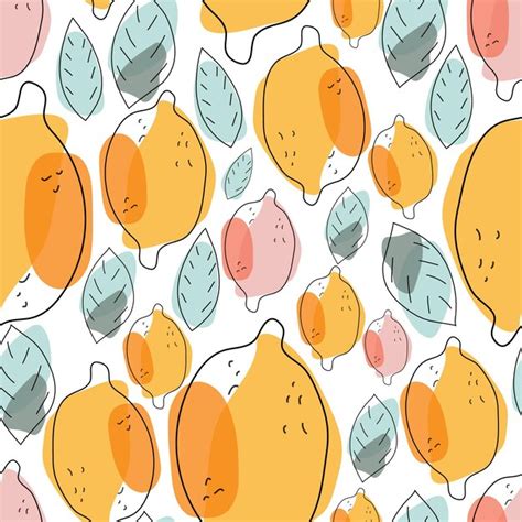 Premium Vector Doodle Lemons Pattern