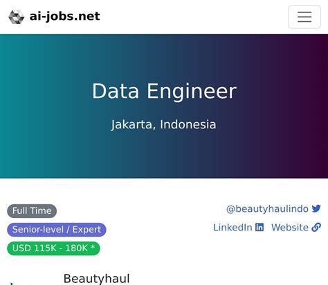 Hiring Data Engineer In Jakarta Indonesia Raimljobs