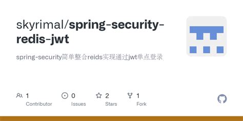 Github Skyrimalspring Security Redis Jwt Spring Security简单整合reids实现