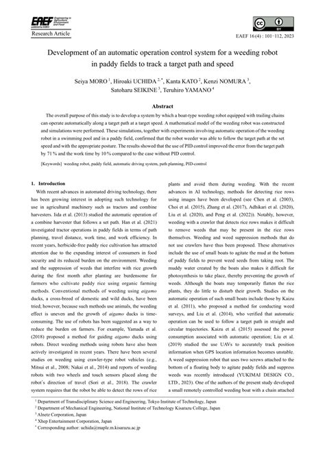 Pdf Development Of An Automatic Operation Control System For A