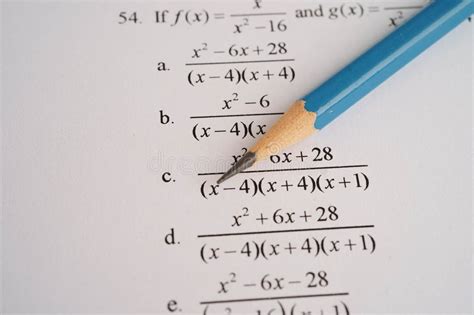 Pencil On Mathematic Formula Exercise Test Paper In Education School
