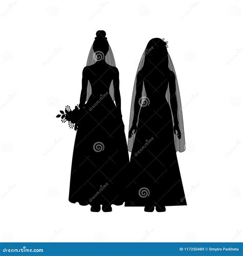 Same Sex Wedding Silhouette Stock Vector Illustration Of Wedding