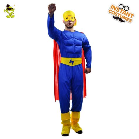 Adult Superman Flash Muscle Costume Hot Movie Cosplay Flash Man Carnival Party Fancy Dress Up