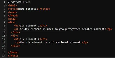 Html Tags List With Examples