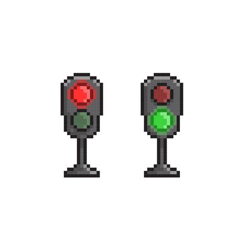 Traffic Light In Pixel Art Style 22027431 Vector Art At Vecteezy