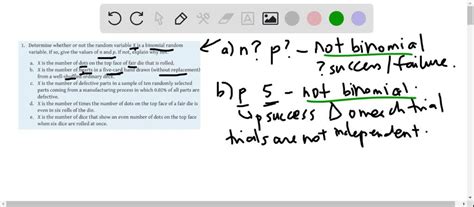 Solveddetermine Whether Or Not The Random Variable X Is A Binomial