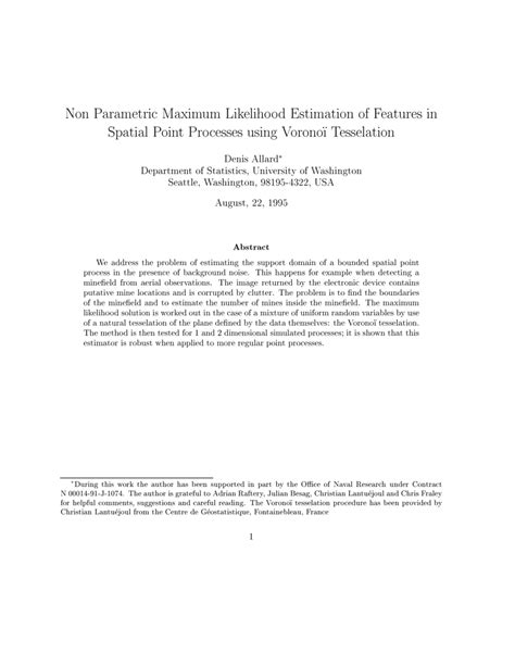 Pdf Nonparametric Maximum Likelihood Estimation Of Features In