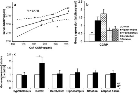 Cgrp Expression Profile In Different Parts Of The Brain In The Groups Download Scientific