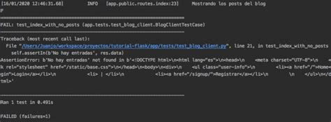 fallo al ejecutar los test con flask unittest