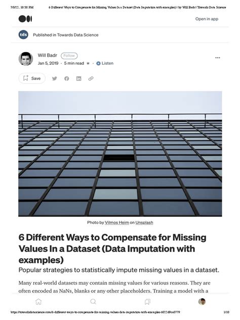 6 different ways to compensate for missing values in a dataset data