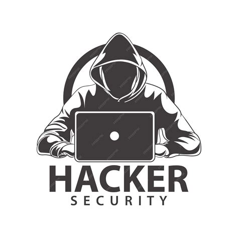 premium vector hacker internet computer security technology logo concept