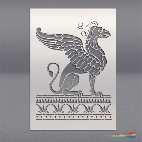 Greek Griffin Stencil For Art Walls And Furniture St100 Etsy