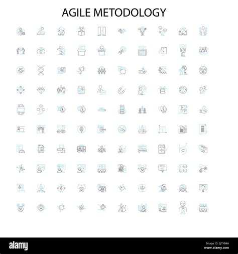 Agile Metodology Icons Signs Outline Symbols Concept Linear