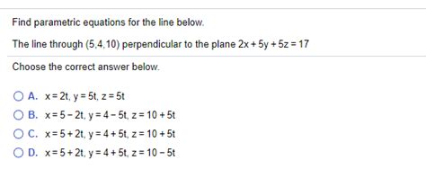 Parametric Equation For Line Perpendicular To Plane Tessshebaylo