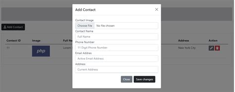 contact manager app with image using php with source code sourcecodester