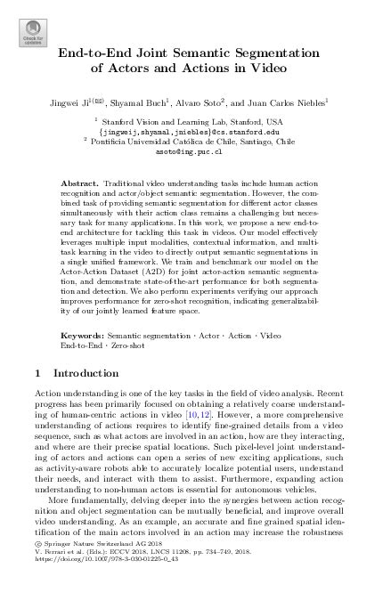 Pdf End To End Joint Semantic Segmentation Of Actors And Actions In Video