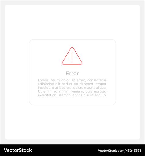 Error Notification Ui Element Template Royalty Free Vector