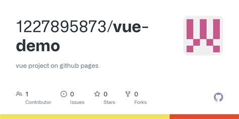 Github 1227895873vue Demo Vue Project On Github Pages