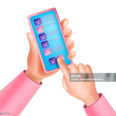 3d 온라인 설문 조사 벡터 일러스트레이션 설문지 양식 목록 핸드 홀딩 스마트폰 흰색 3차원 형태에 대한 스톡 벡터 아트 및 기타 이미지 3차원 형태 인간 손 전화