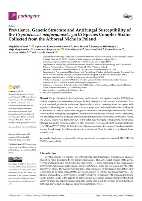 Pdf Prevalence Genetic Structure And Antifungal Susceptibility Of