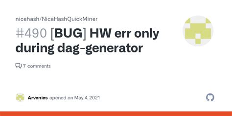 BUG HW Err Only During Dag Generator Issue Nicehash NiceHashQuickMiner GitHub