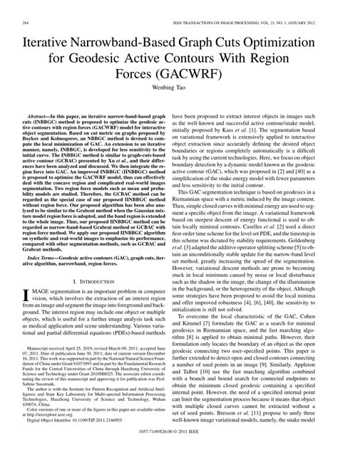 Pdf Iterative Narrowband Based Graph Cuts Optimization For Geodesic